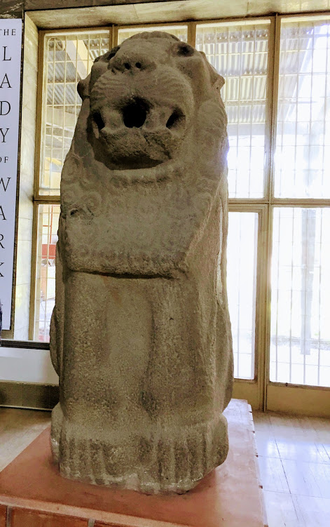 A 3rd millenium BCE statue of a lion greeted us as we entered the Iraq ...
